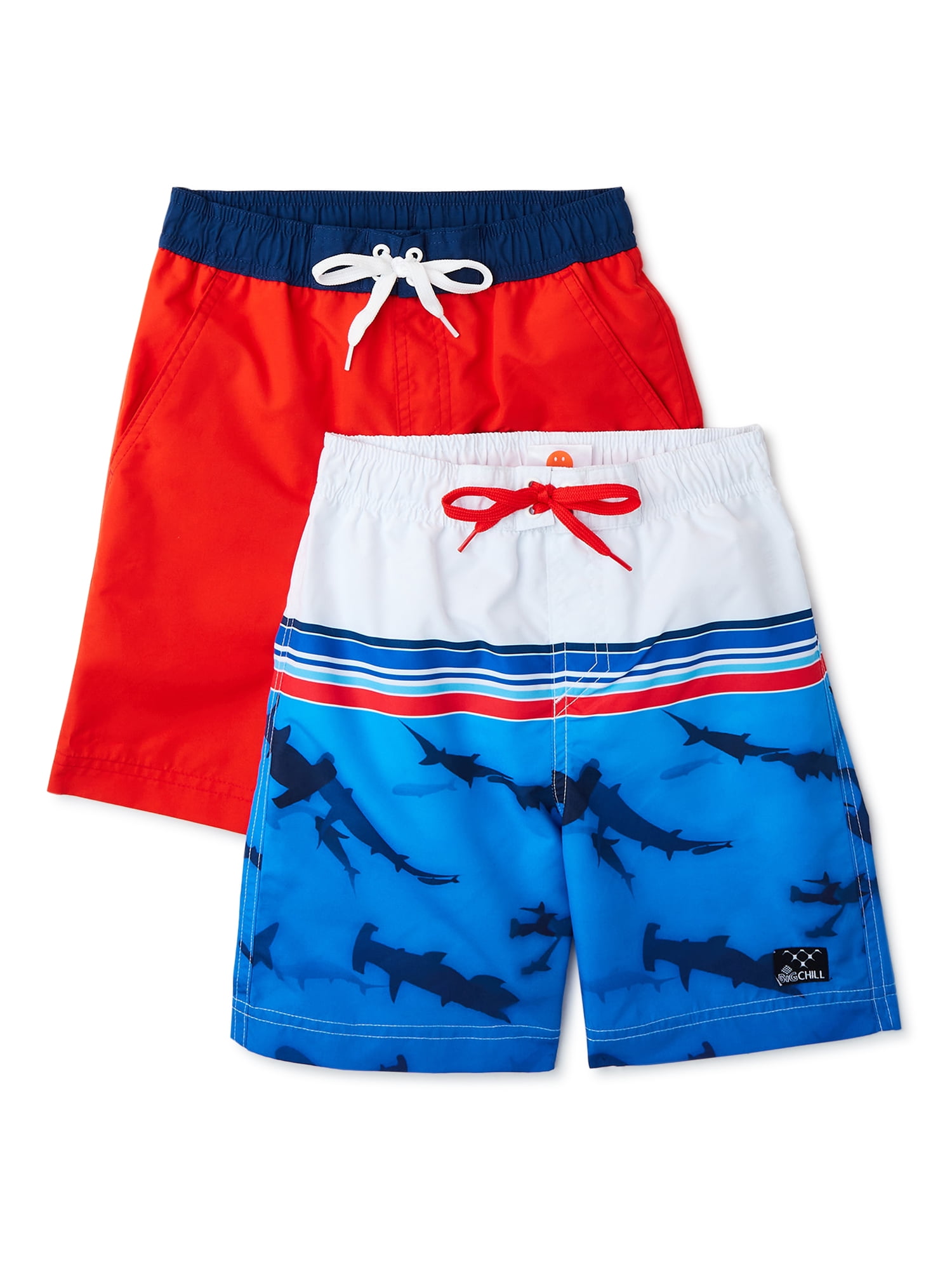 Big Chill Boys 2 Pack Swim Trunks, Sizes 4-18 - Walmart.com