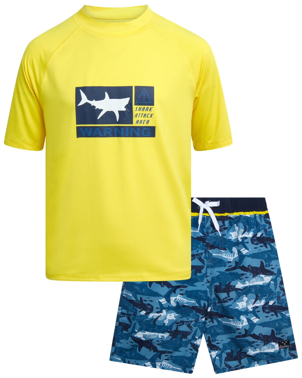 Big Chill Boys Rash Guard Set UPF 50+ Short Sleeve Swim Shirt and ...