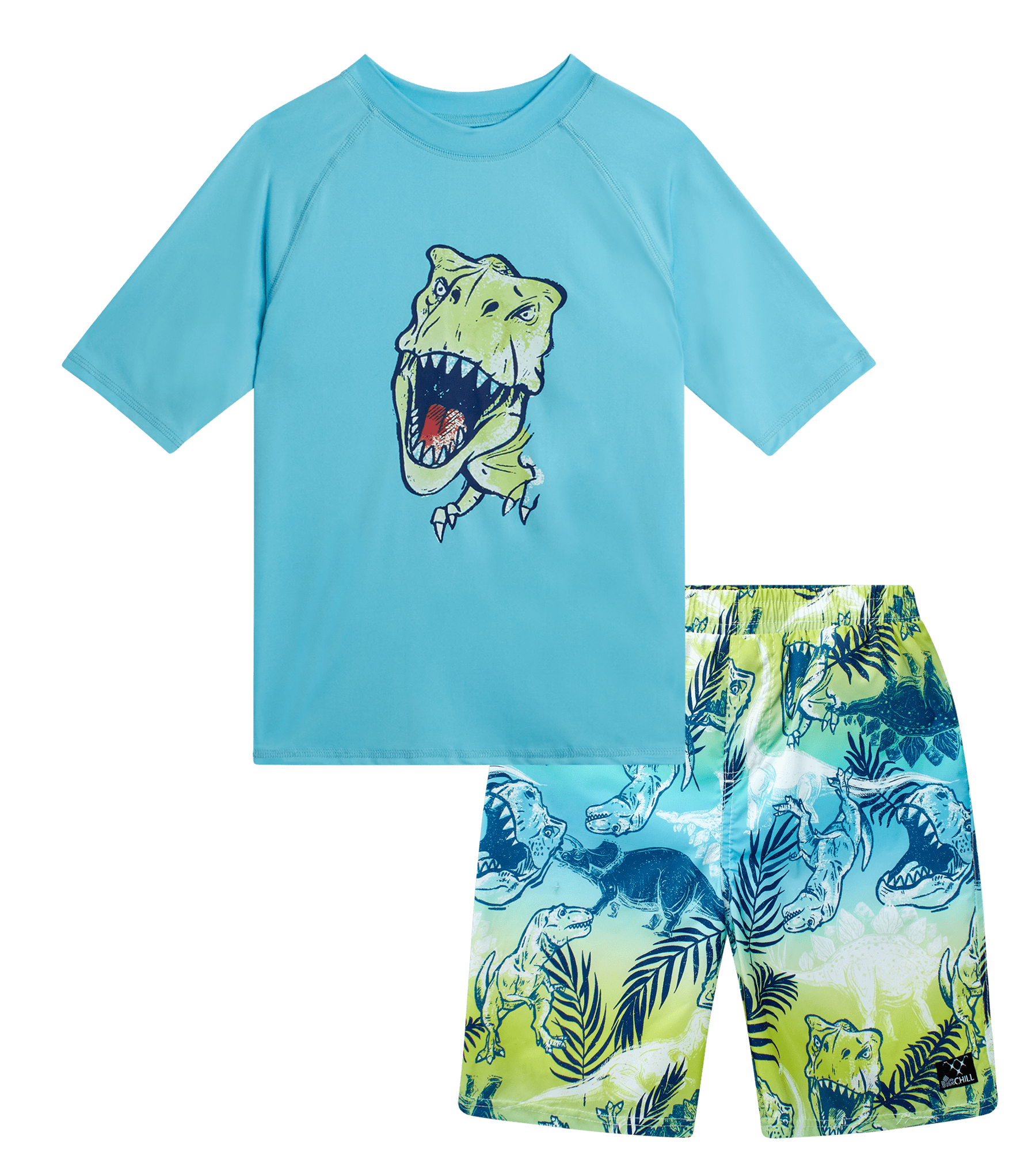 Big Chill Boys' Rash Guard Swimsuit - 2 Piece Rash Guard and Swim ...