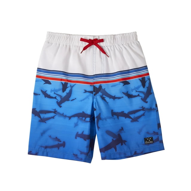Big Chill Boys Shark Print Swim Trunks, Sizes 4-18 - Walmart.com