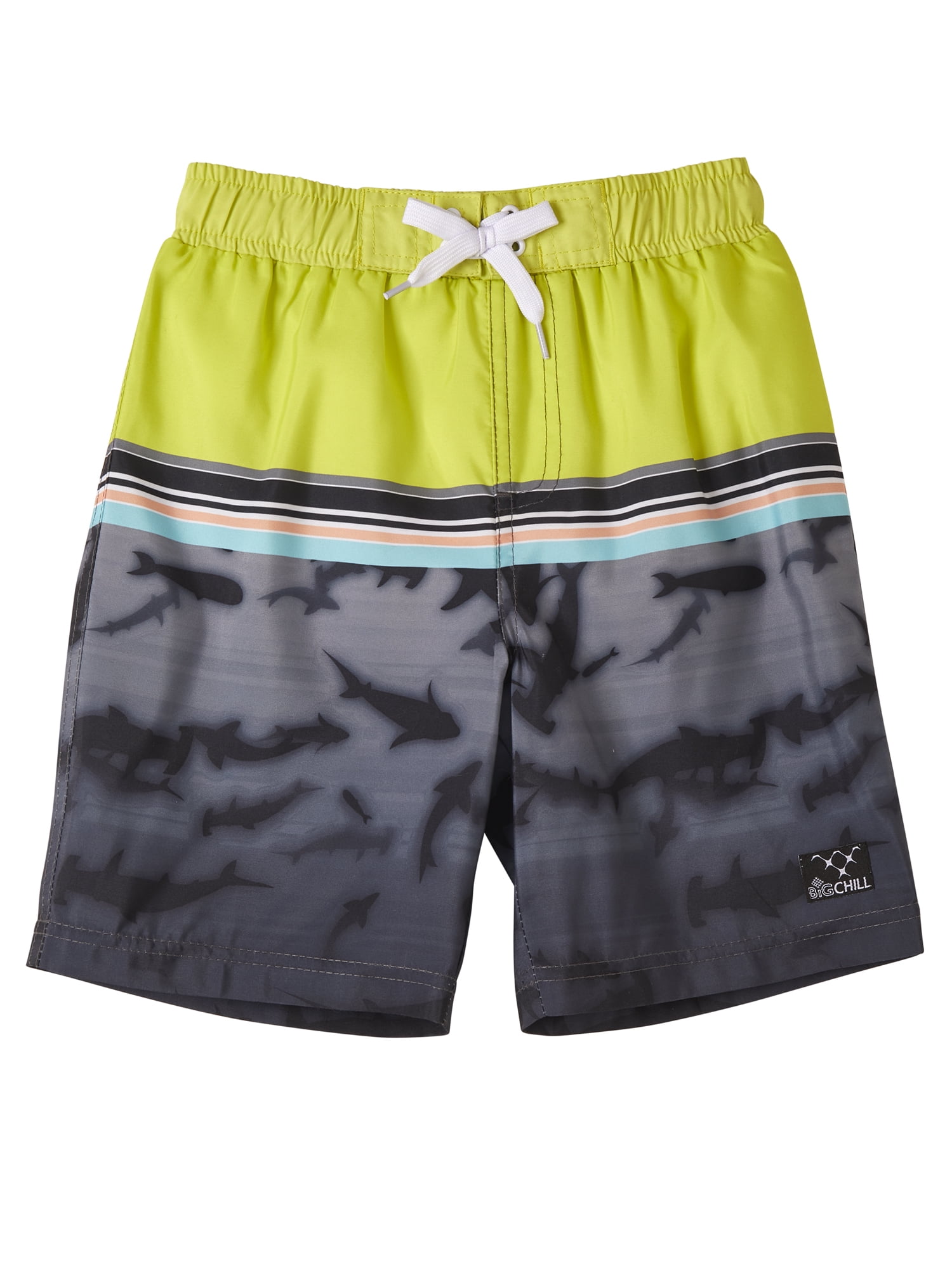 Big Chill Boys Shark Printed Swim Trunks, Sizes 4-7 - Walmart.com