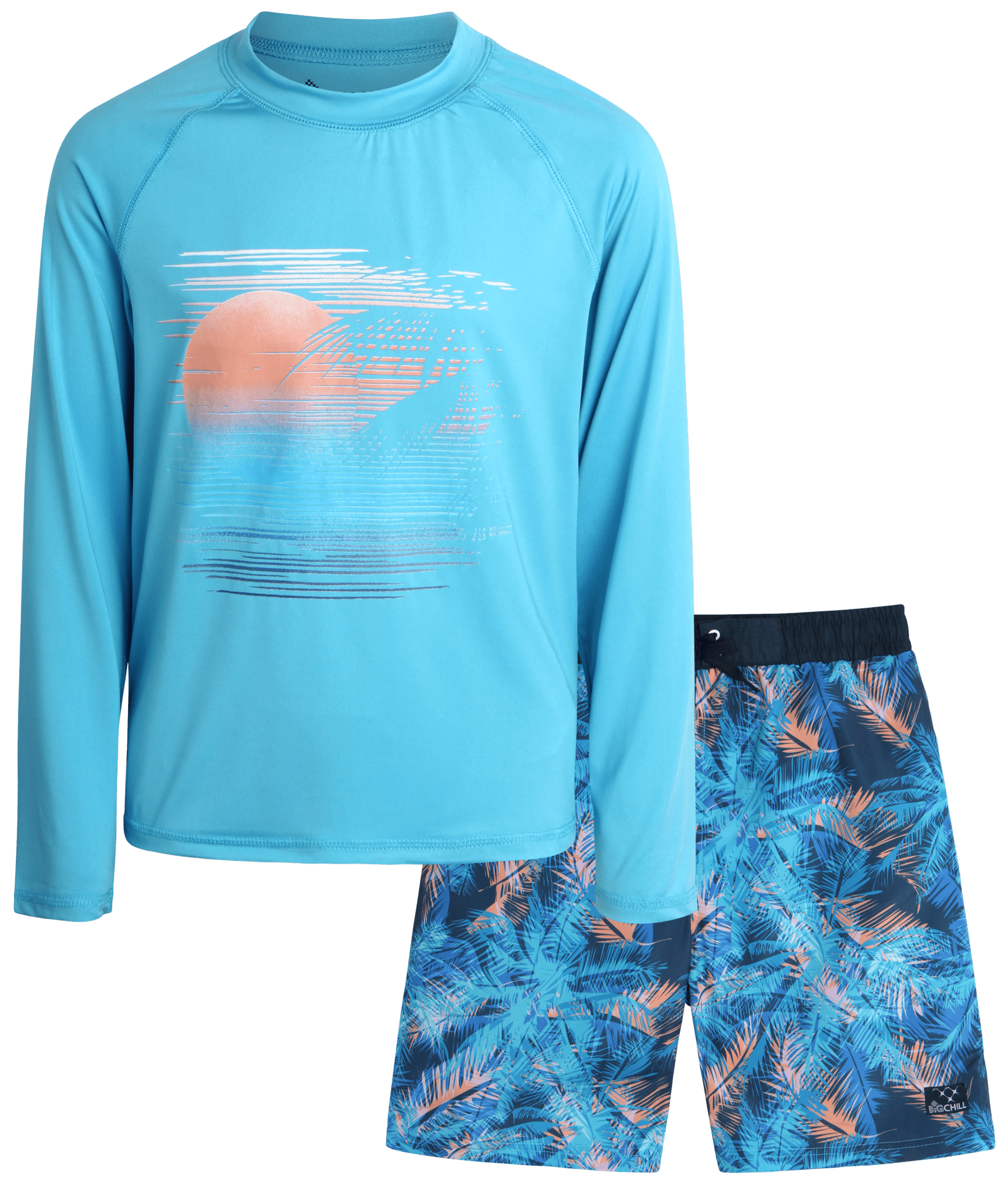 Big Chill Boys Swim Set - Boys Rash Guard Swim Set - UPF 50+ Rash Guard ...