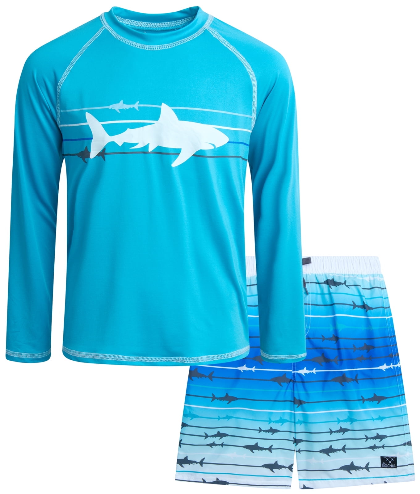 Big Chill Boys Swim Set - Boys Rash Guard Swim Set - UPF 50+ Rash Guard ...