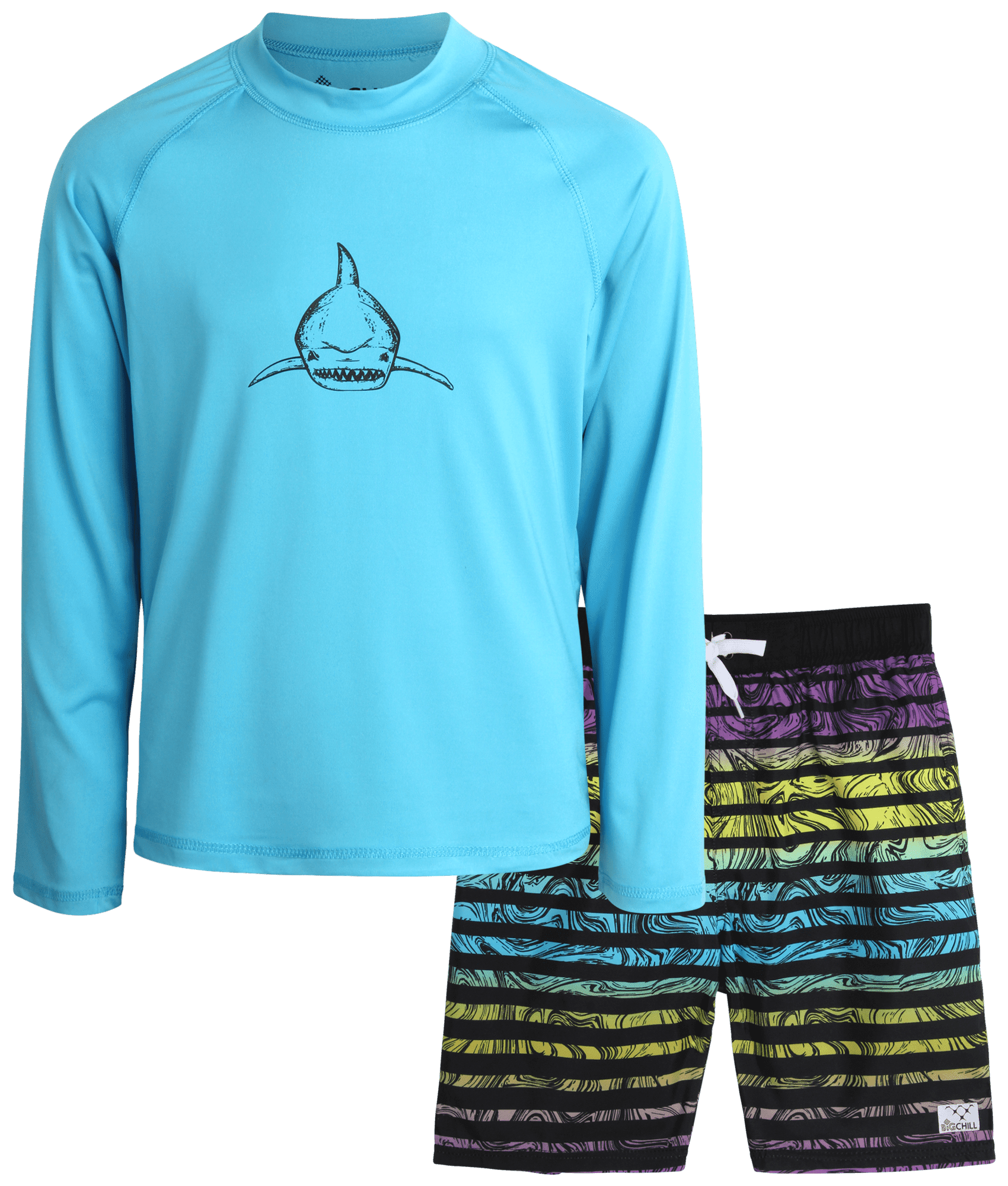 Big Chill Boys Swim Set - Boys Rash Guard Swim Set - UPF 50+ Rash Guard ...