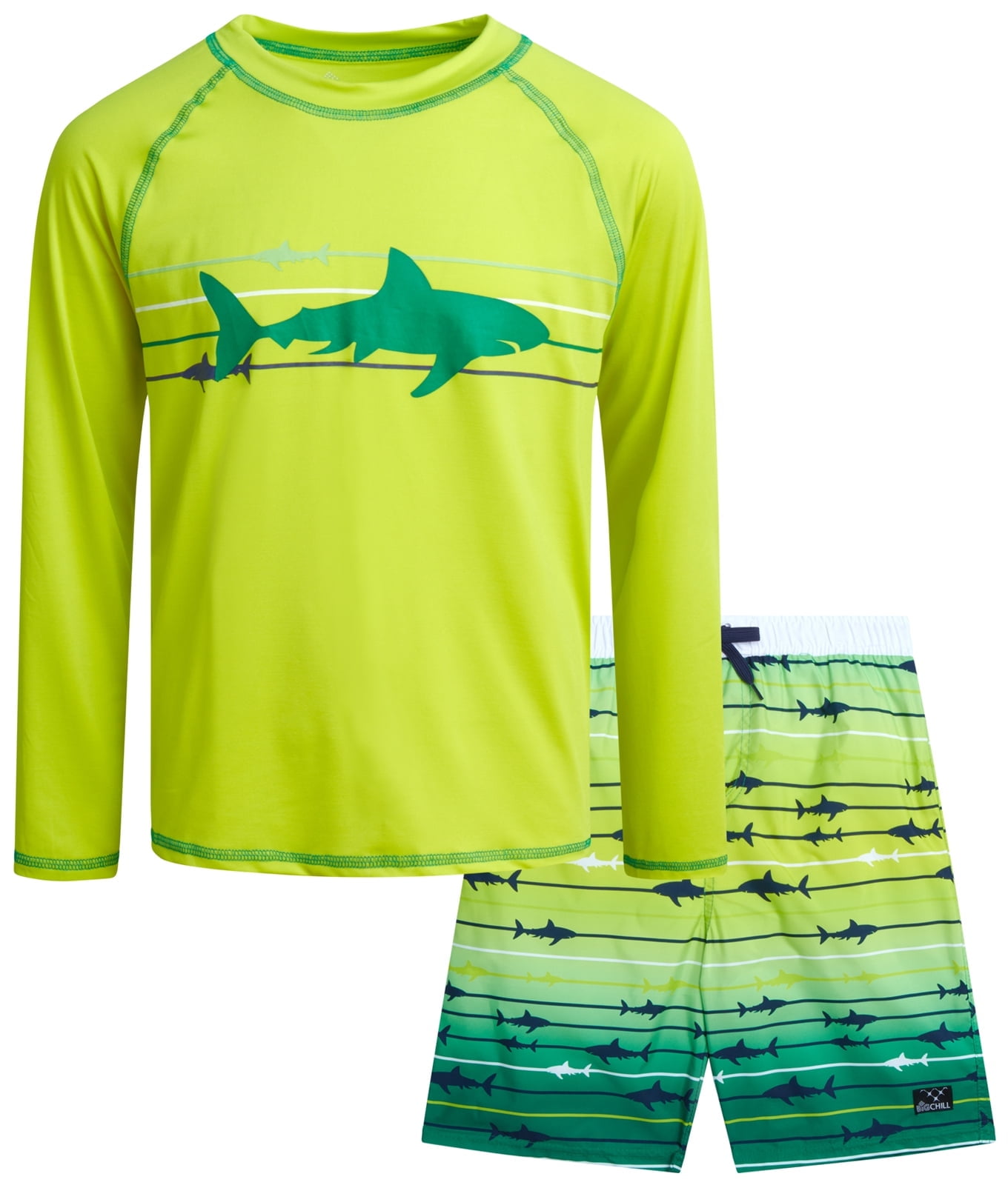 Big Chill Boys Swim Set - Boys Rash Guard Swim Set - UPF 50+ Rash Guard ...