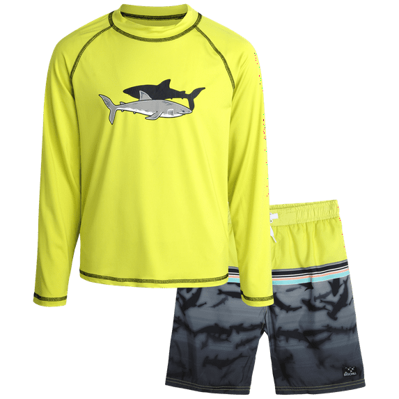Big Chill Boys Swim Set - Boys Rash Guard Swim Set - UPF 50+ Rash Guard ...