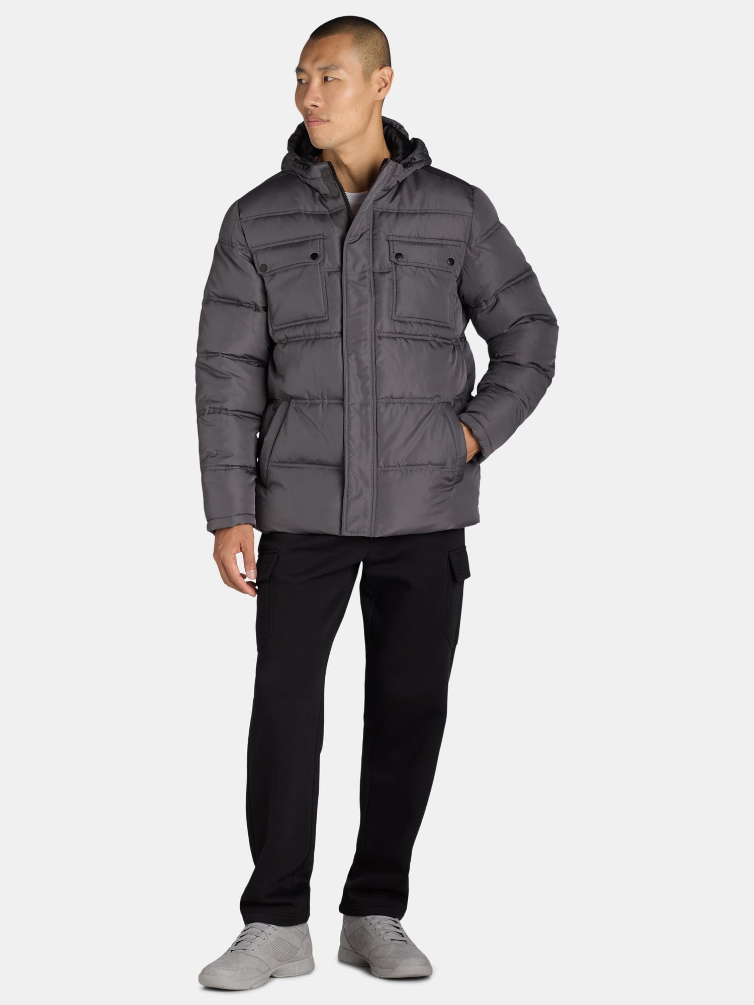 Big Chill Men’s Quilted Puffer Coat with Hood, Sizes M-XXL - Walmart.com