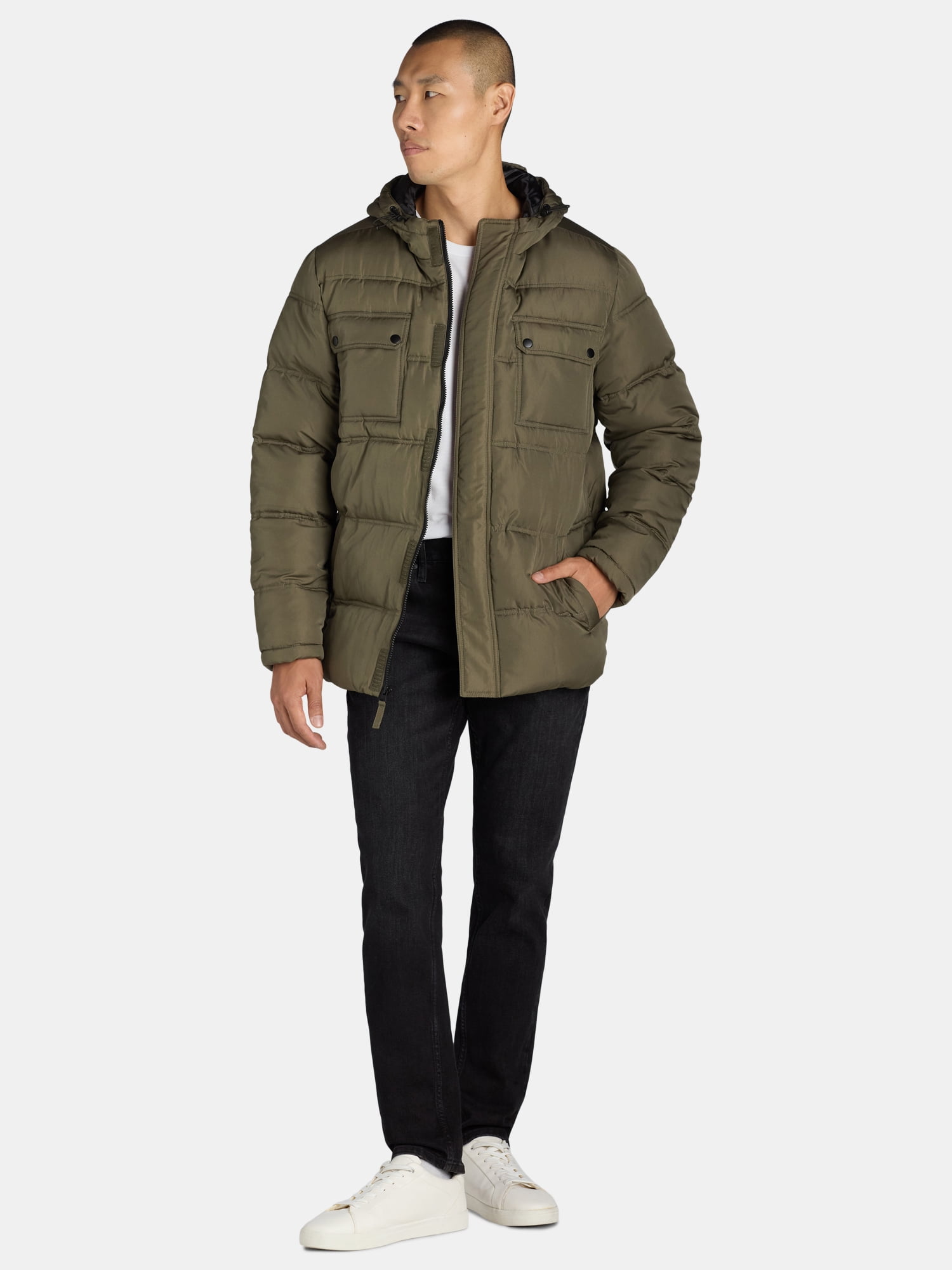 Big Chill Men’s Quilted Puffer Coat with Hood, Sizes M-XXL - Walmart.com