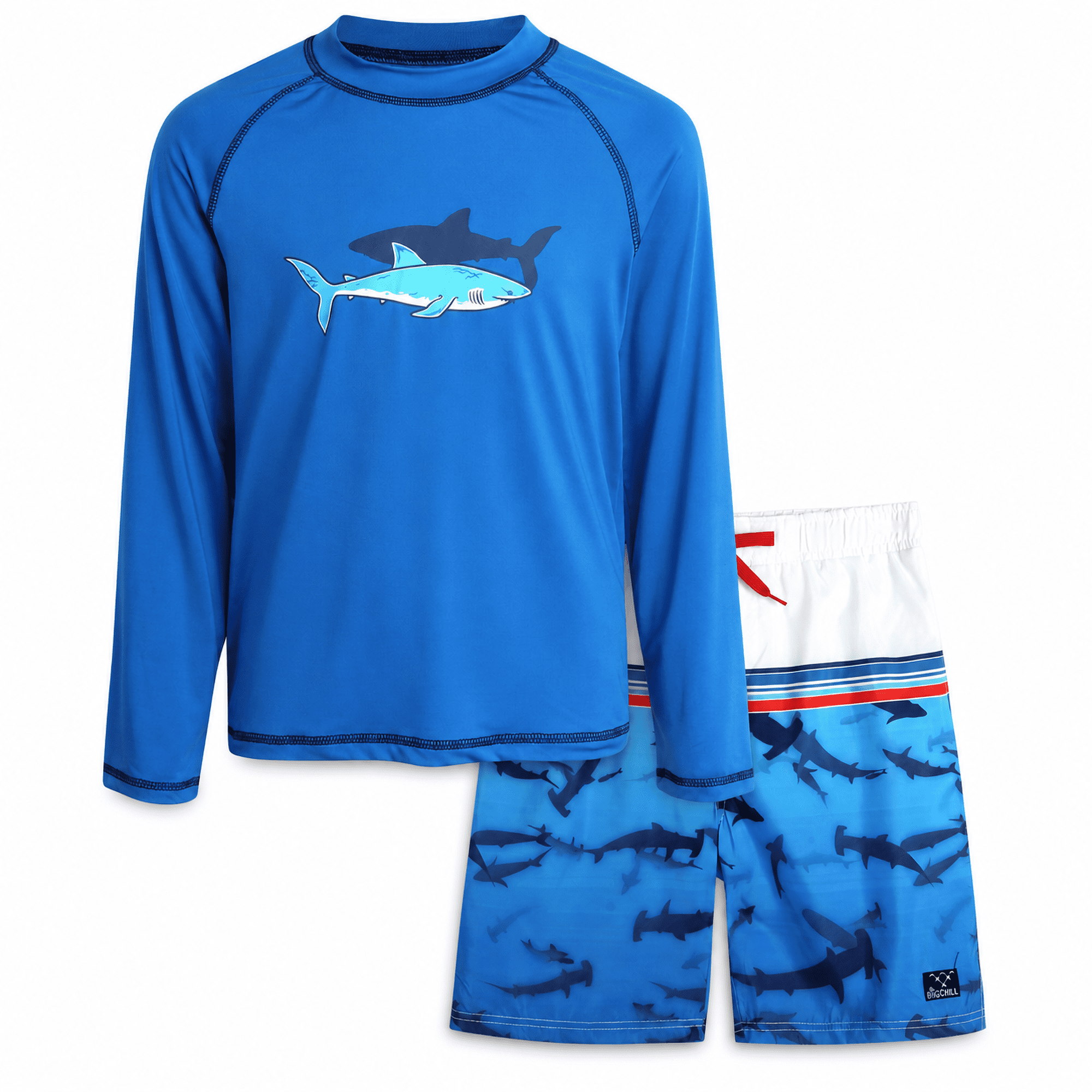 Big Chill UPF 50+ Long Sleeve Rash Guard Board Short Set (Boy's) 2 ...