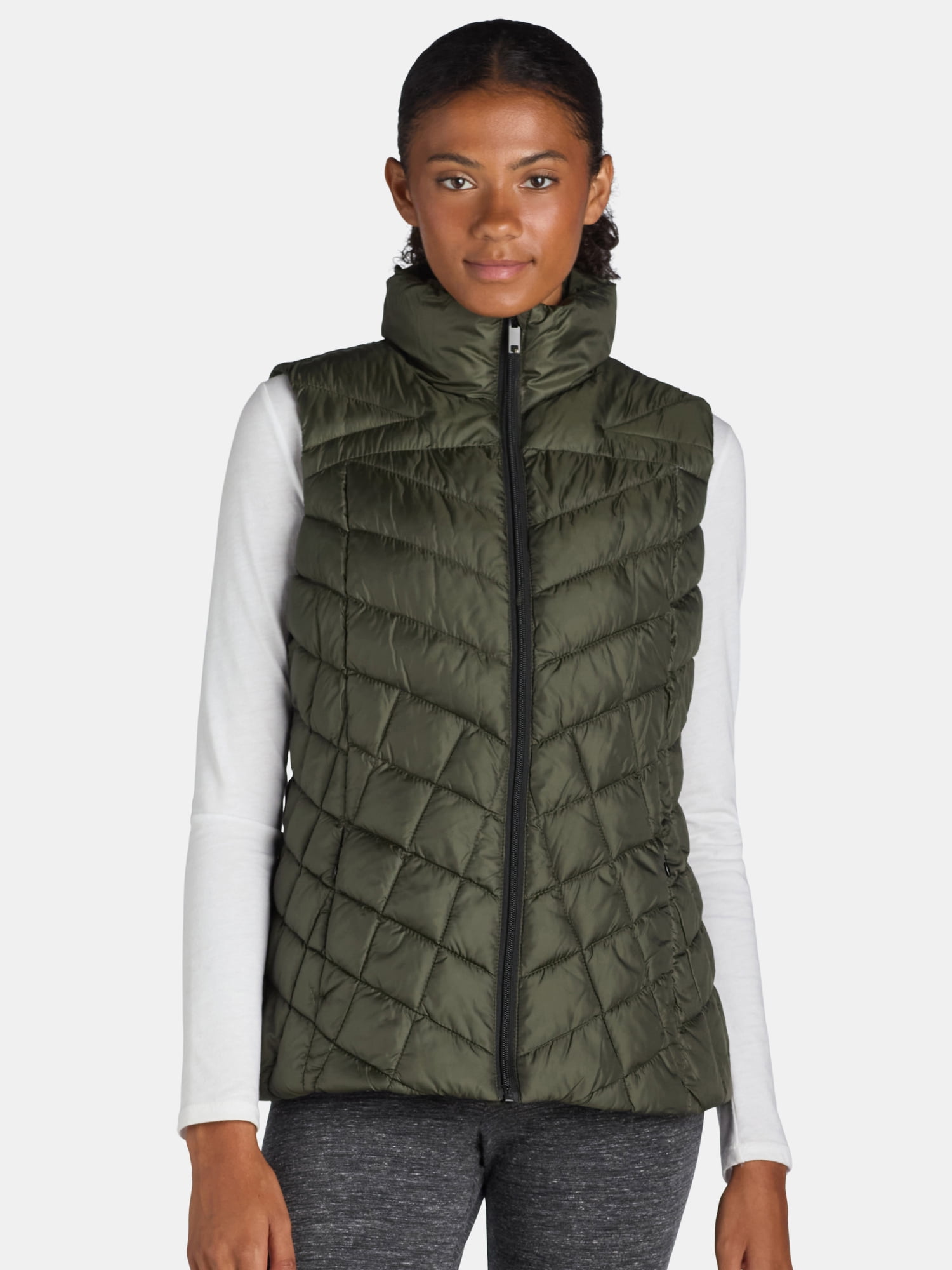 Big Chill Women's Chevron Quilted Puffer Vest, Midweight, Sizes S-3X ...