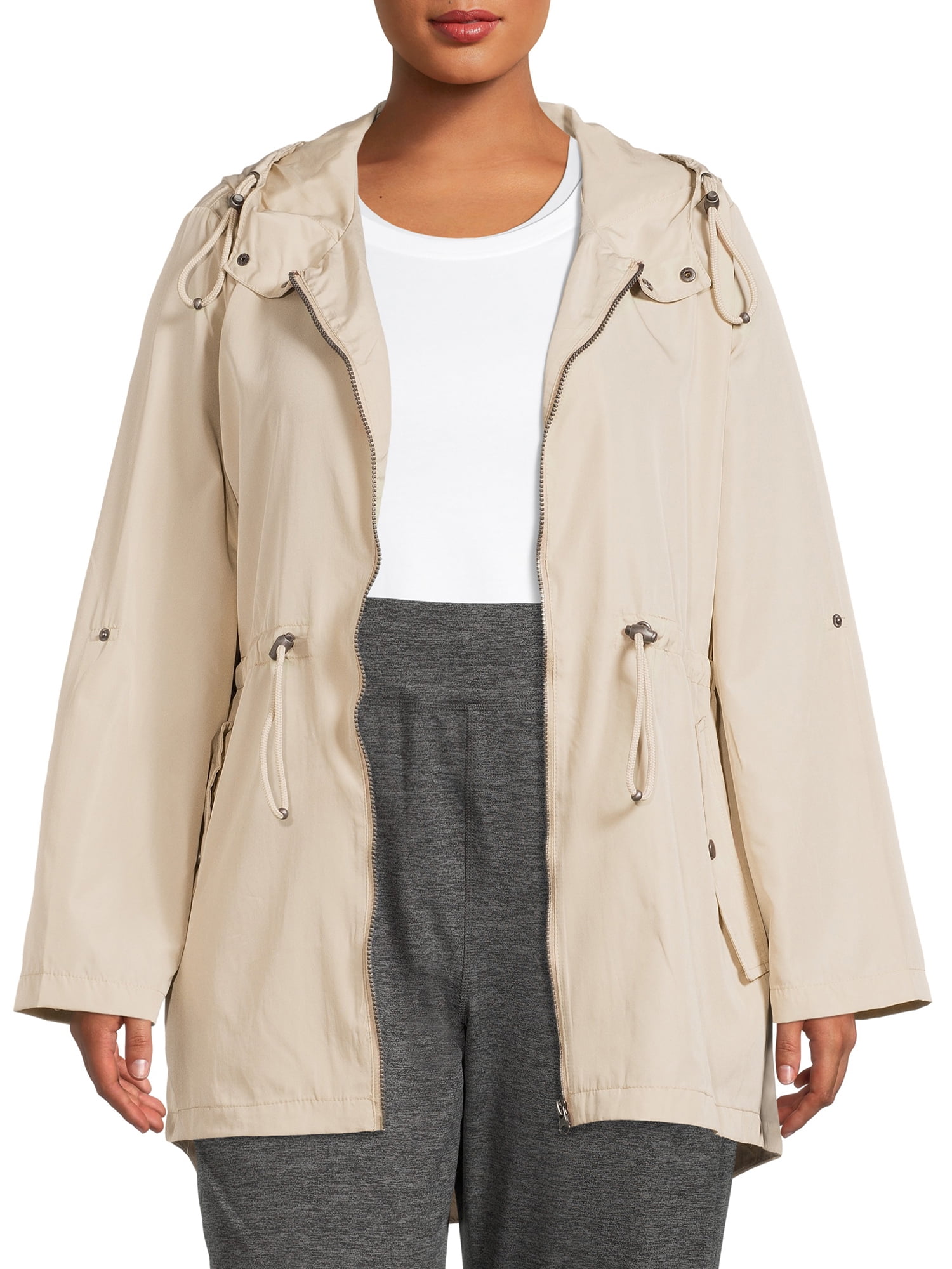 Big Chill Women's Plus Size Packable Windbreaker Anorak Jacket ...