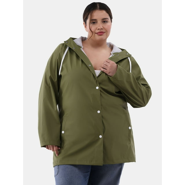 Big Chill Women's and Women's Plus Water Resistant Rain Coat, Sizes S ...