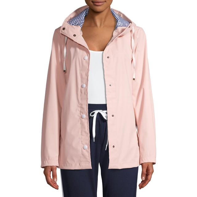 Big Chill Women's and Women's Plus Water Resistant Rain Coat, Sizes S ...