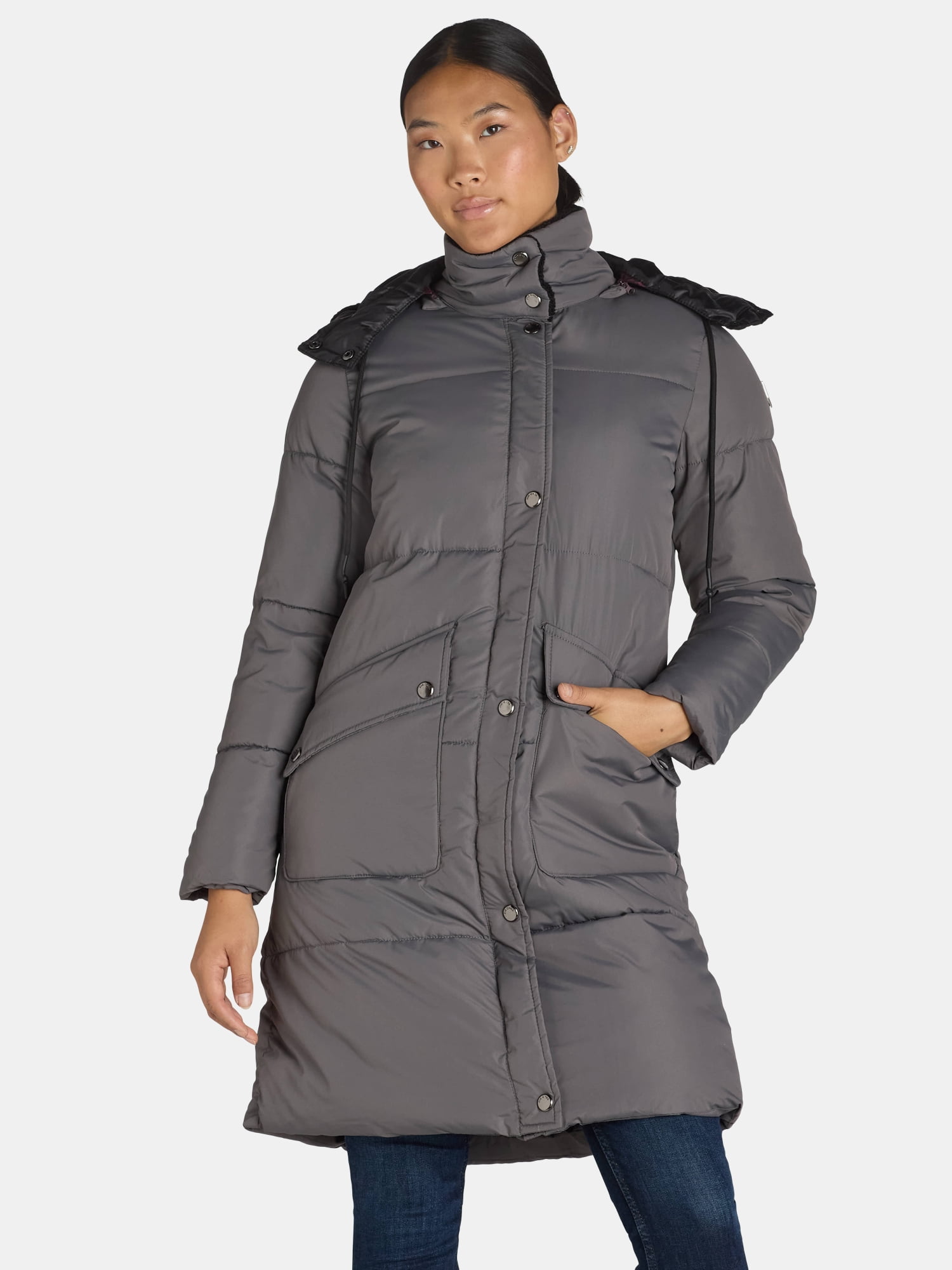 Big Chill Women's Maxi Puffer Coat with Hood, Heavyweight, Sizes S-3X ...