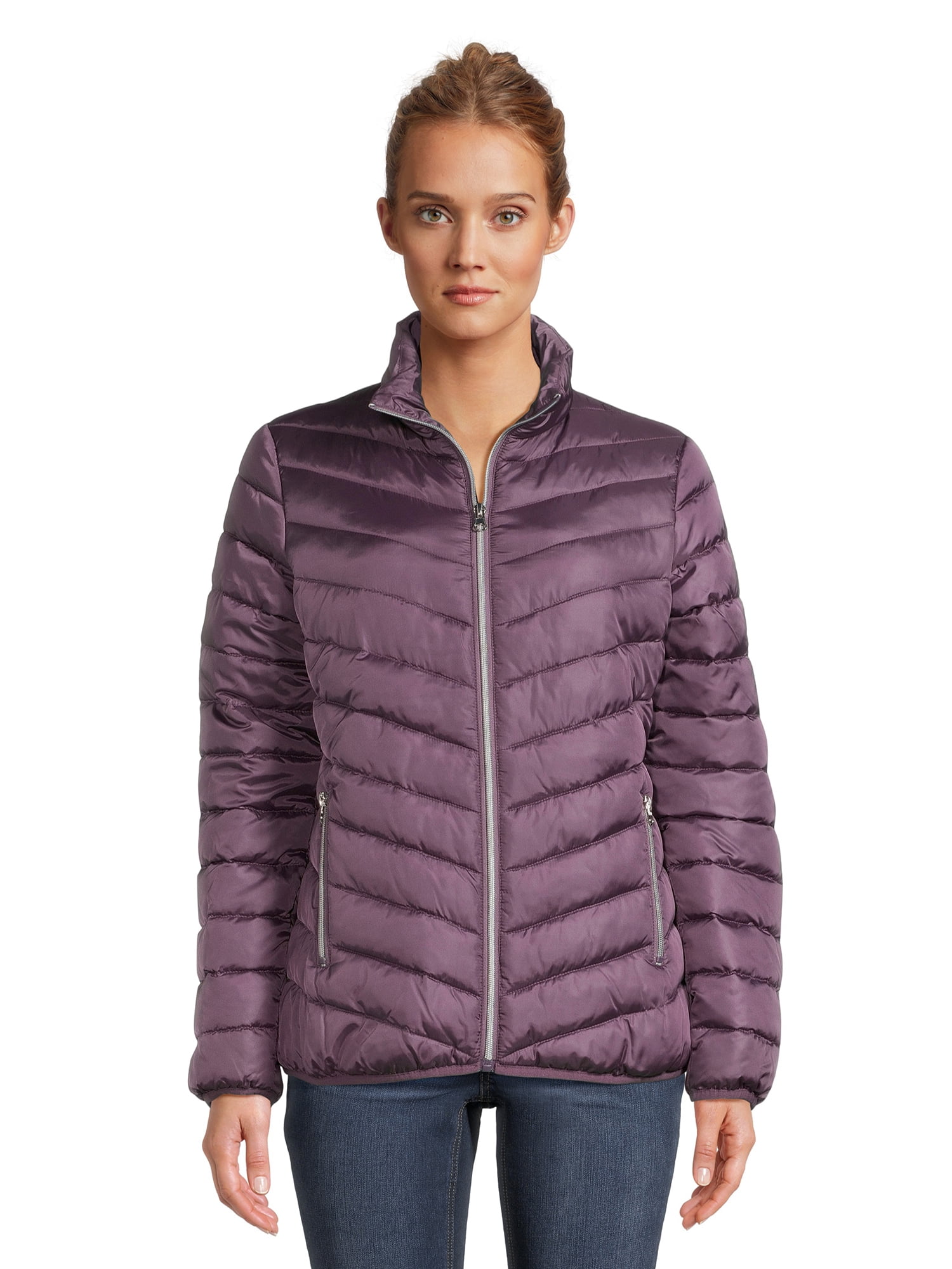 Big Chill Women's and Women’s Plus Packable Puffer Jacket, Midweight ...