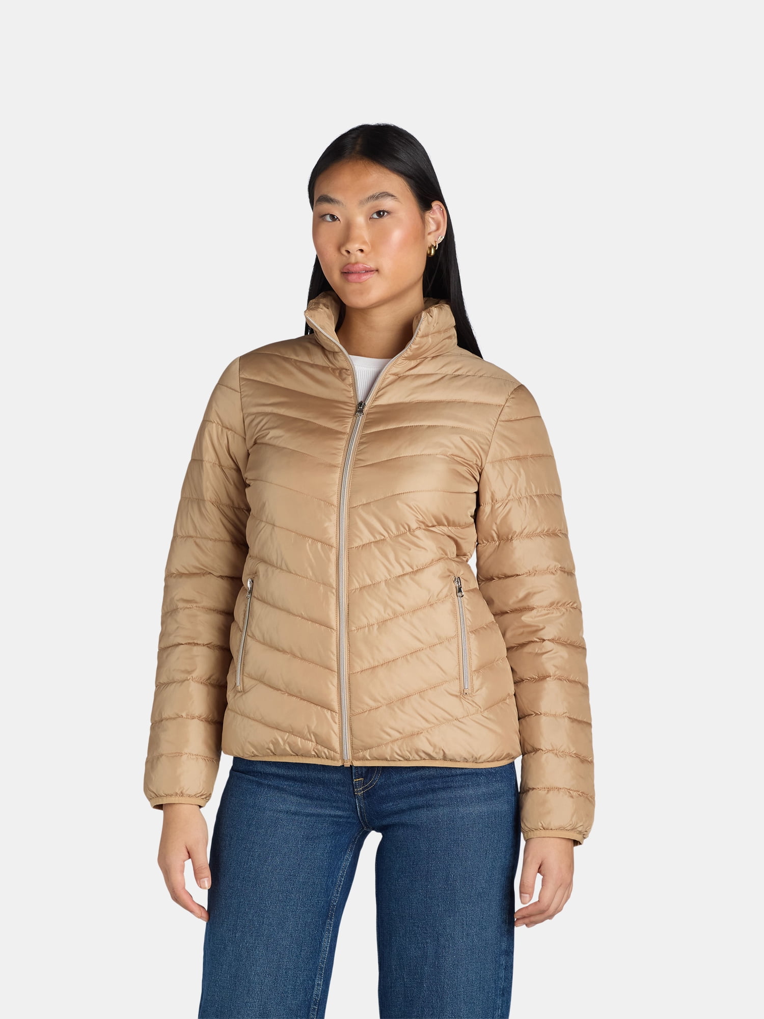 Big Chill Women's Plus Packable Midweight Quilted Puffer Jacket, Sizes ...