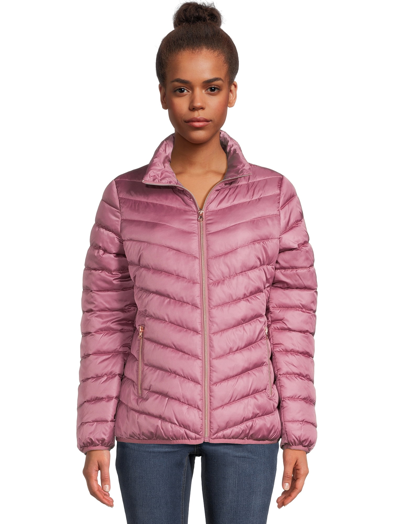 Big Chill Women's and Women’s Plus Packable Puffer Jacket, Midweight ...