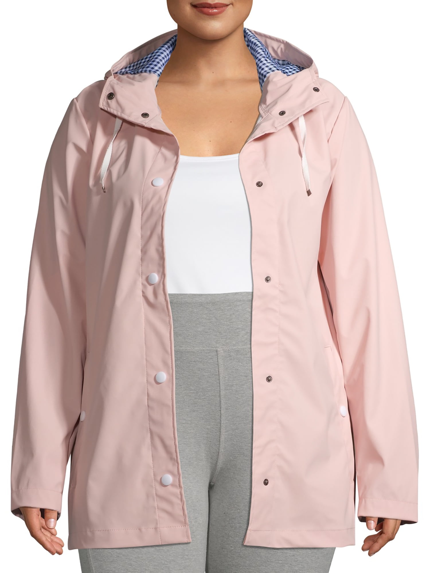 Big Chill Women's and Women's Plus Water Resistant Rain Coat, Sizes S ...