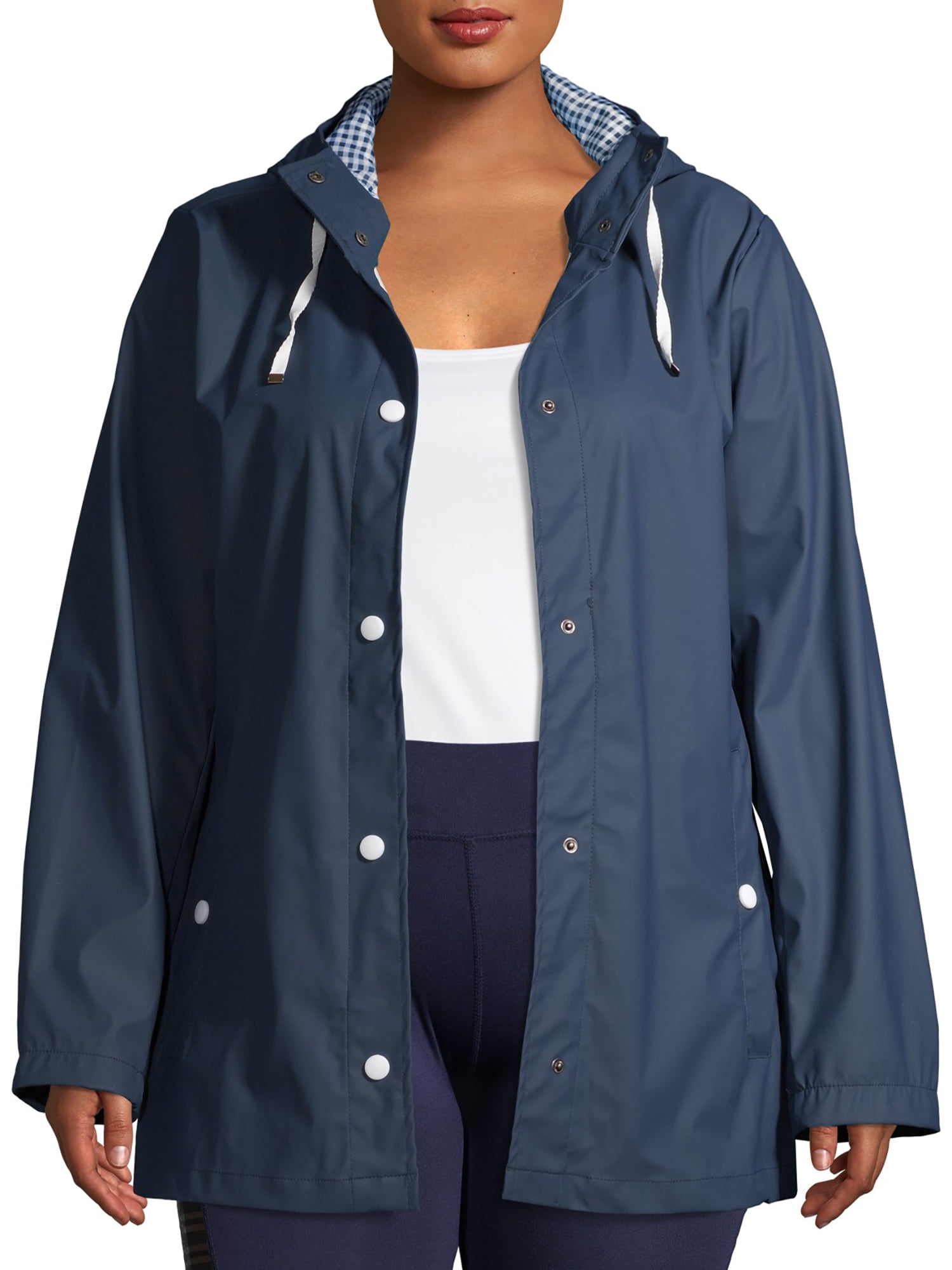 Big Chill Women's Lightweight Water Resistant Raincoat with Hood, Sizes ...
