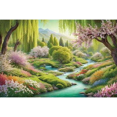 Big Christmas Tree Photography Backdrop Gift Red Curtain Wreath Garland ...