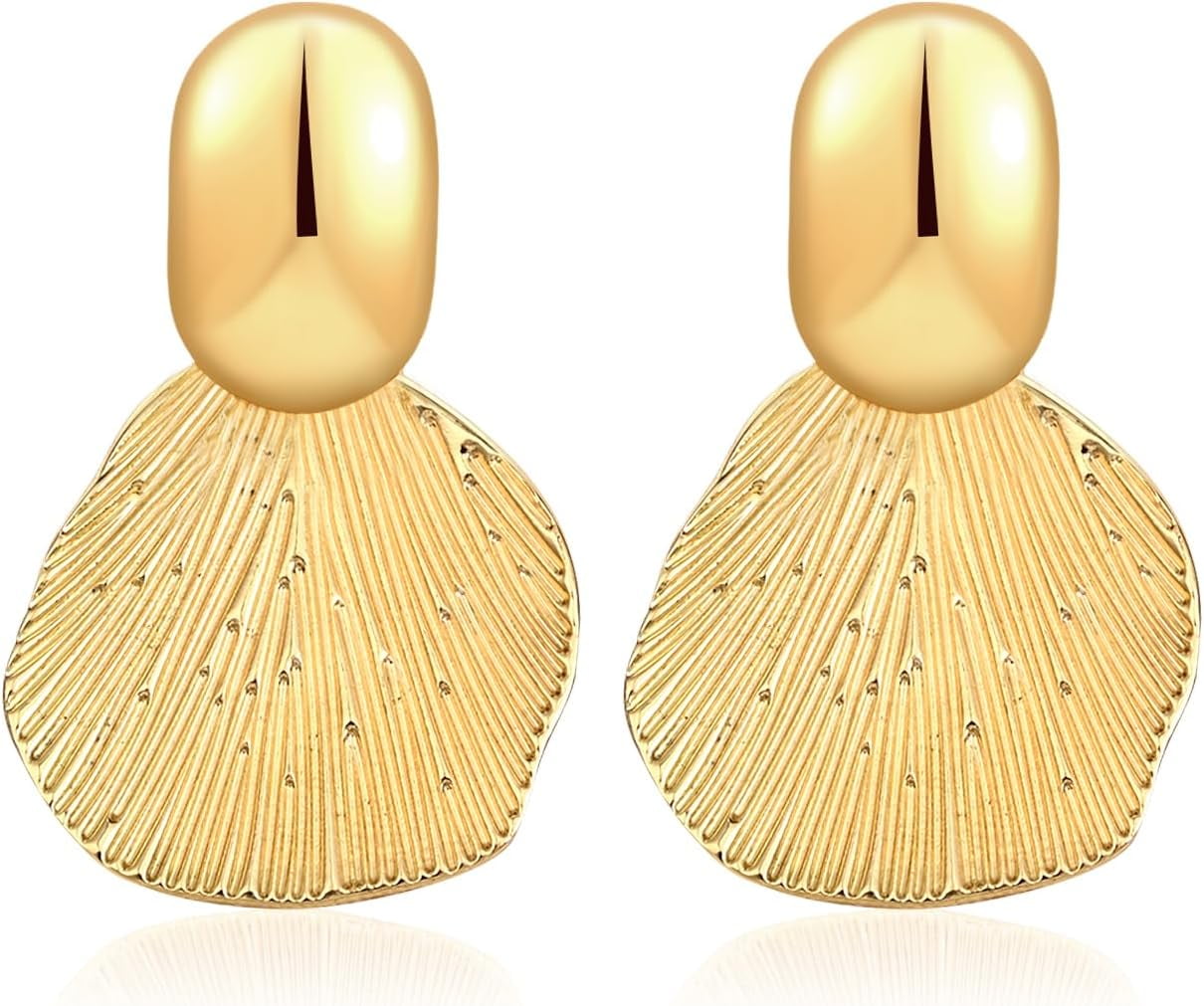 Big Chunky 14K Gold Plated Statement Dangle Earrings for Women Gold ...