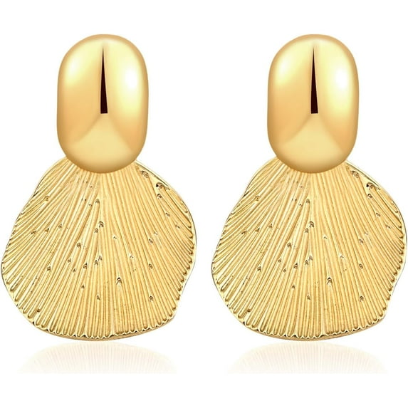 Big Chunky 14K Gold Plated Statement Dangle Earrings for Women Gold ...