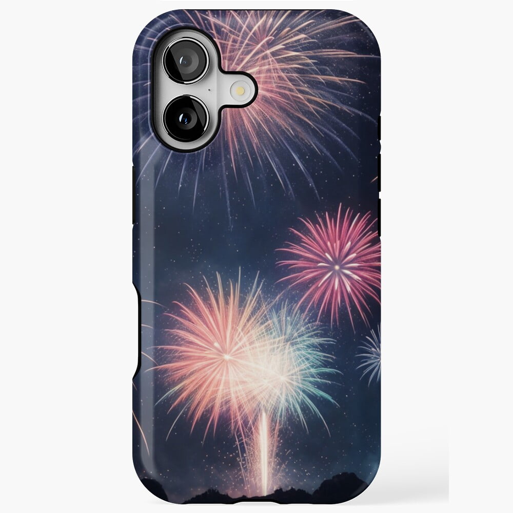 Big City New Year Fireworks Art Phone Case with iPhone 17 to 11 Pro Max ...