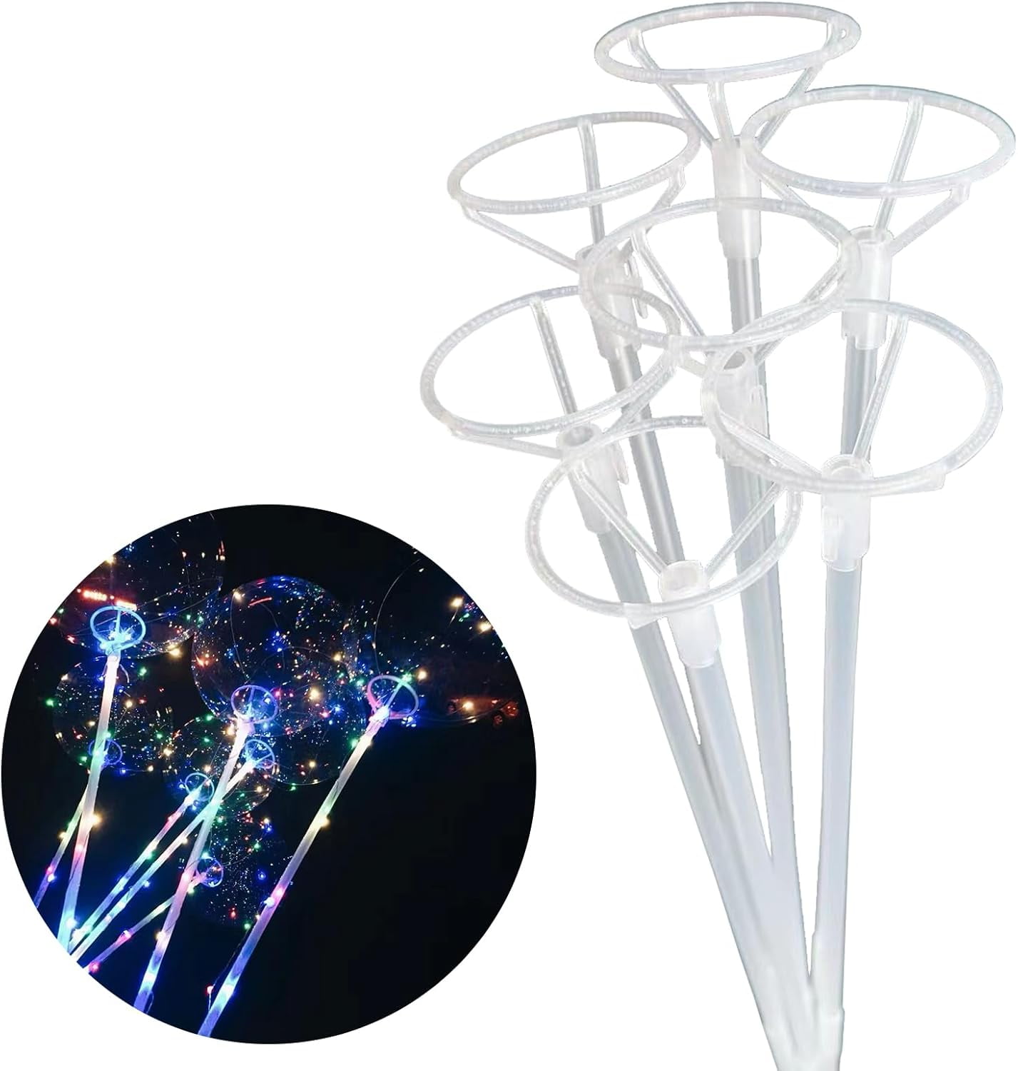 Big Clear Balloons Holder Sticks With Cups, Long Reusable Bobo Balloon ...