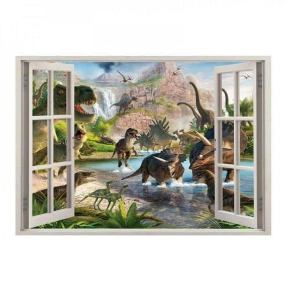 [Big Clear!]Removable Window Stickers Dinosaur Wall Craft Sticker For ...