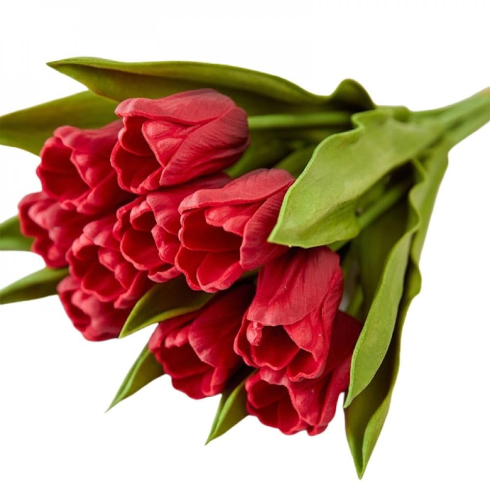 [Big Clear!]Tulips Artifical Flowers Real Touch Faux Tulip Stems for ...