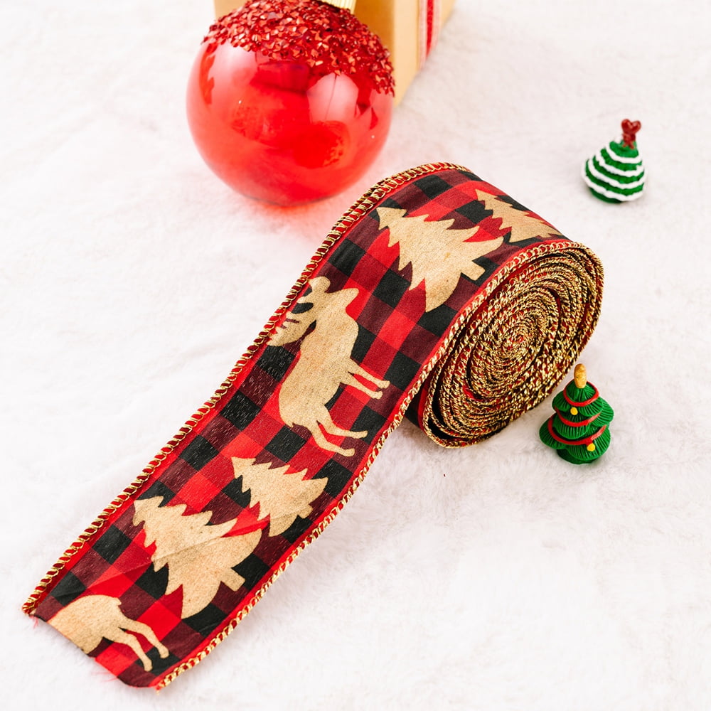 Big Clearance! DIY Christmas Wired Edge Ribbons Wired Christmas Ribbon ...