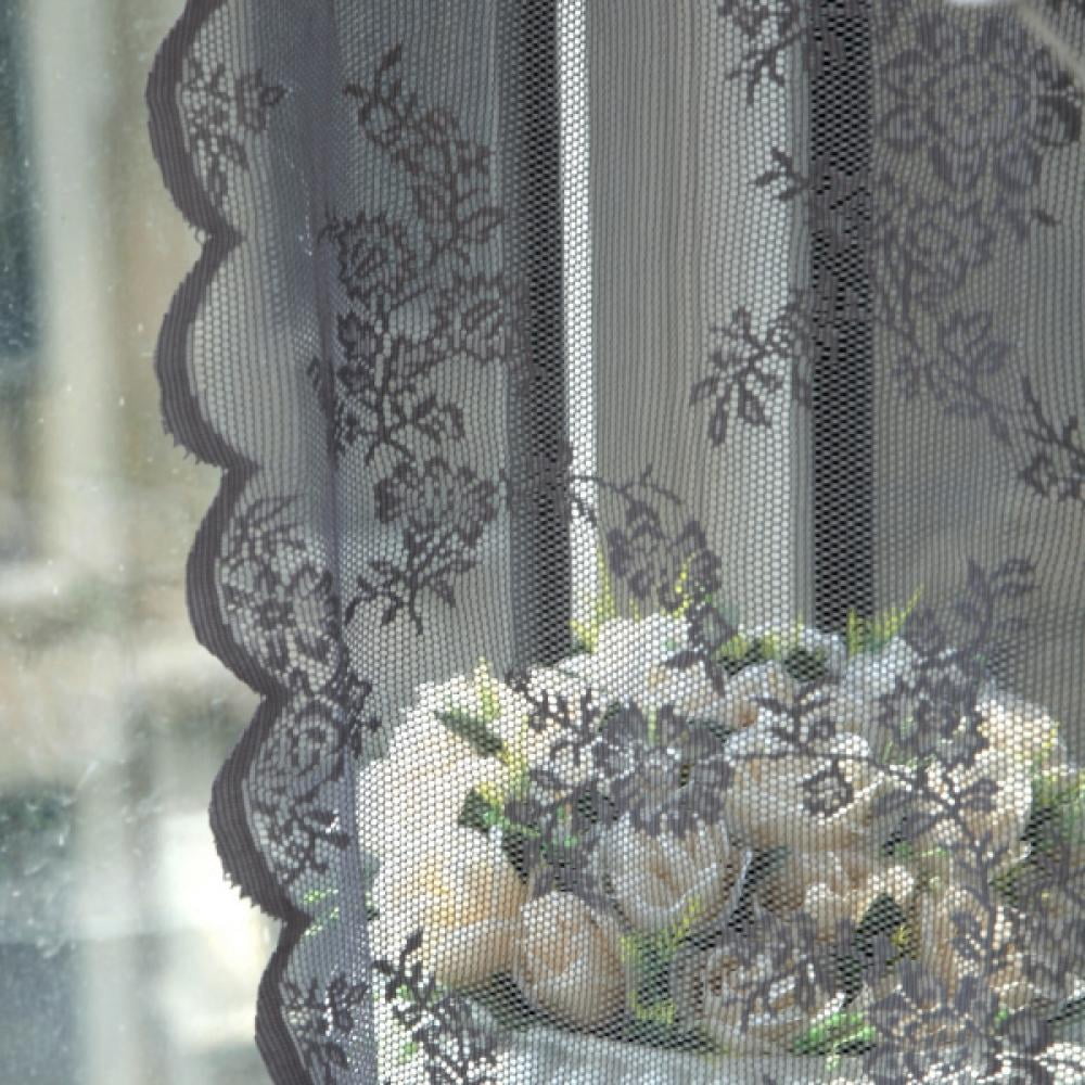 Big Clearance! Floral Knitted Lace Curtain, Panel Sheer Voile Window ...