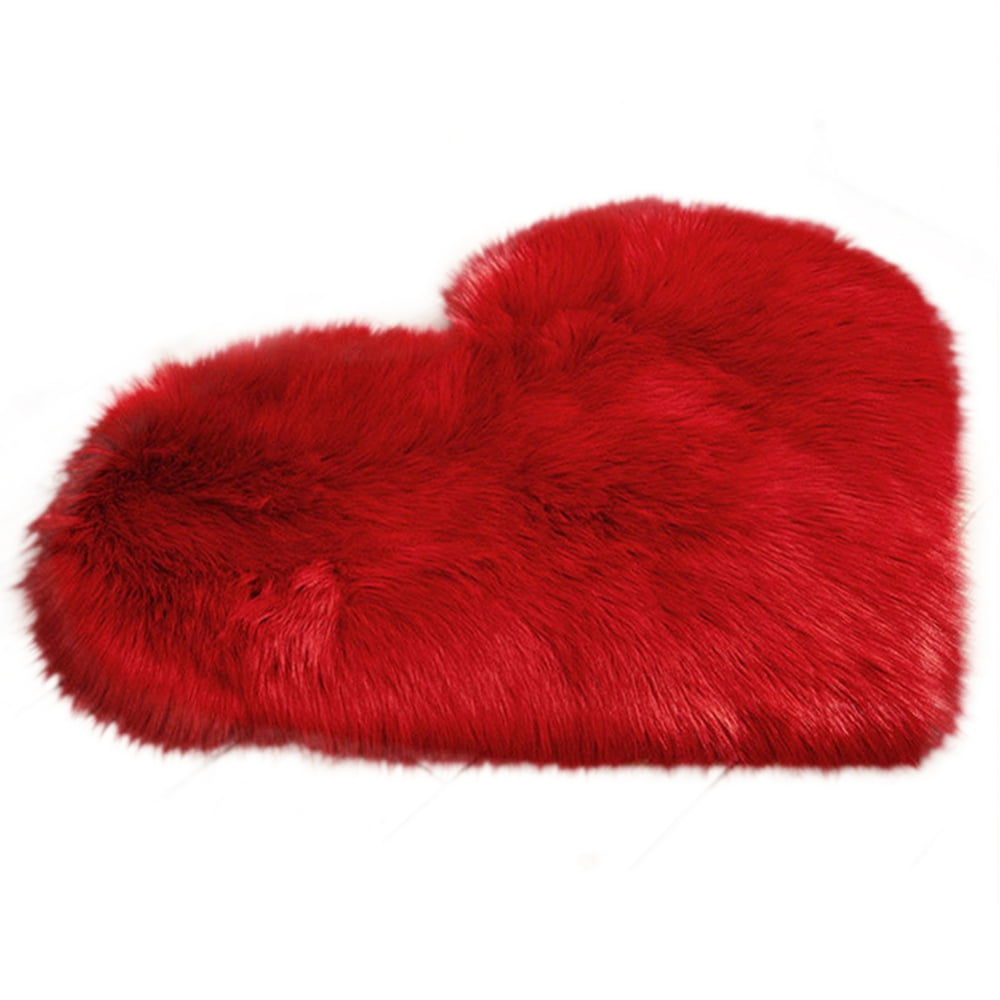 Big Clearance! Small Heart Shape Rug Soft Long Plush Fluffy Shaggy ...