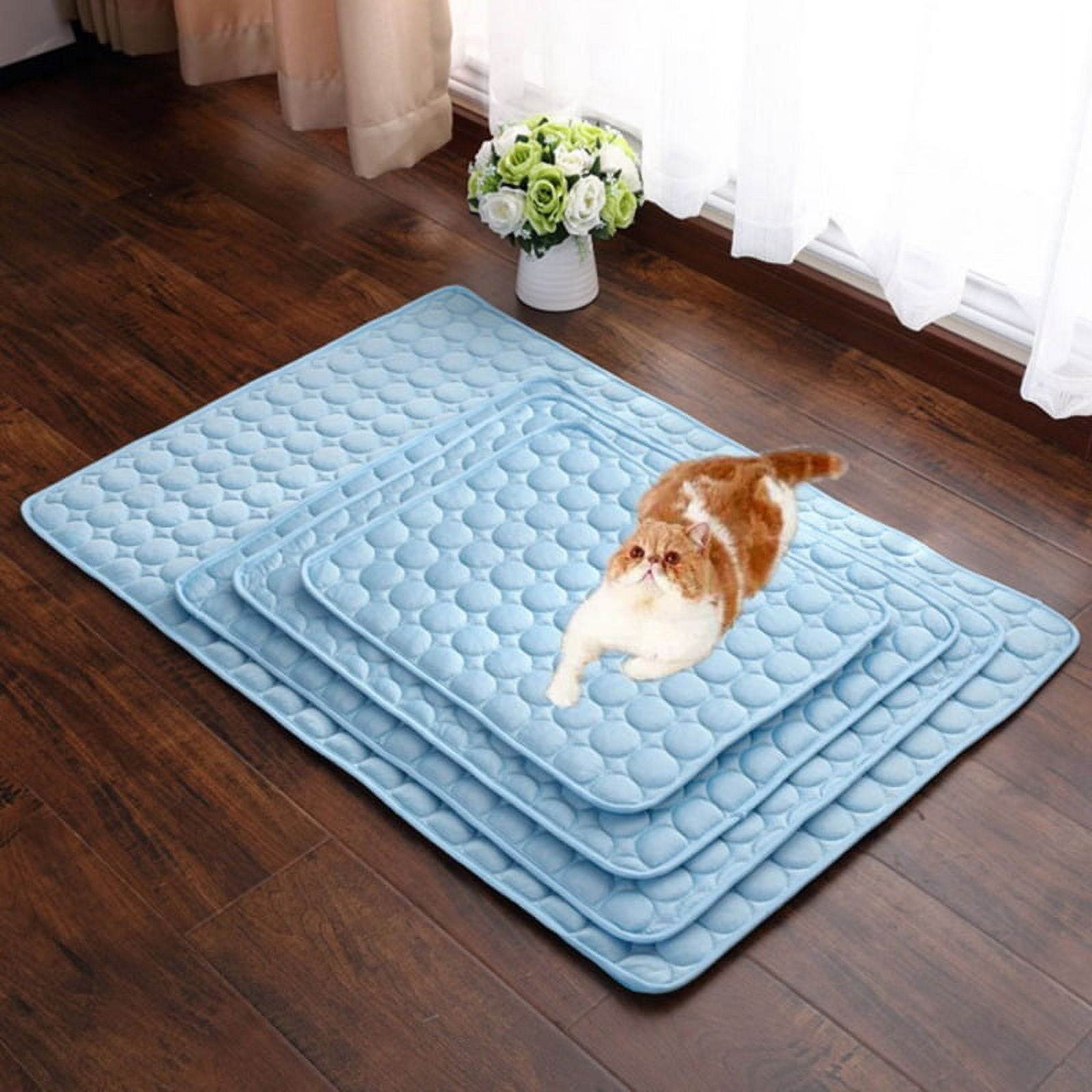 Wishwin Summer Cooling Mat, Ice Silk Washable Pet Cushion, Lightweight ...