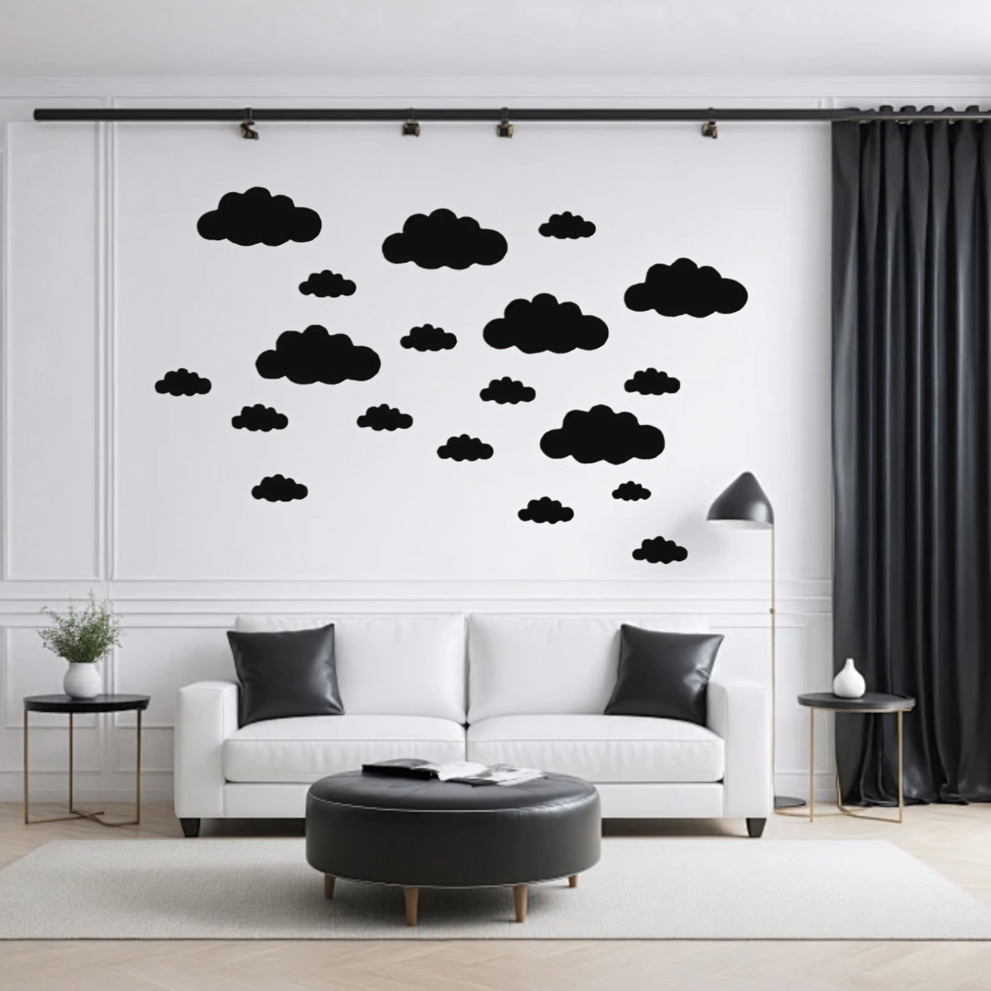 Big Clouds Wall Decals Removable DIY Large Vinyl Wall Stickers Self ...