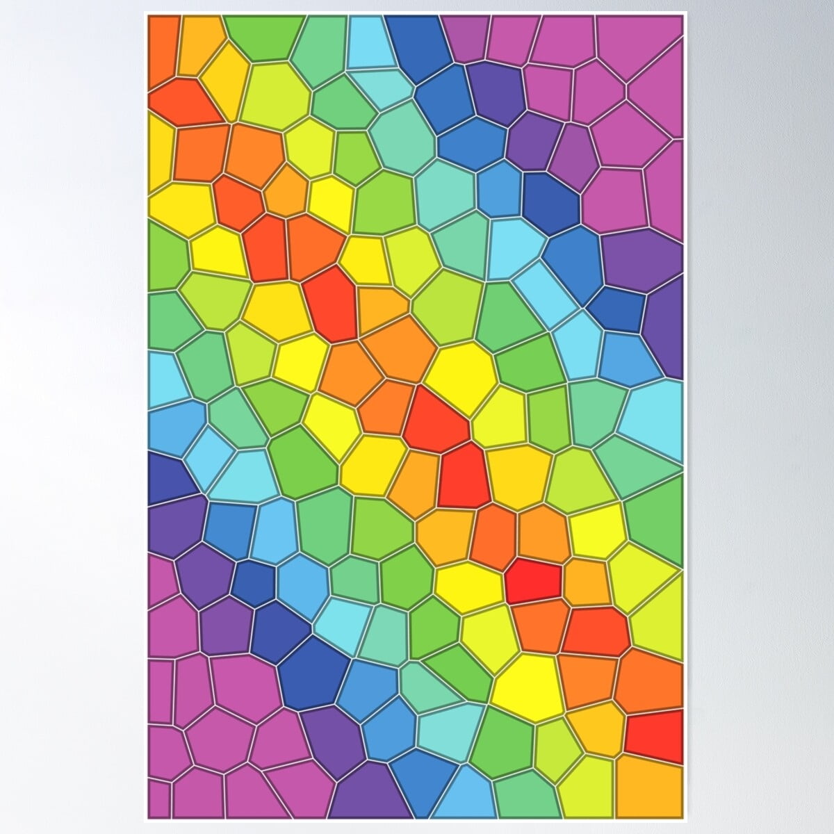 Big Colorful Abstract Shapes Poster Wall Art, Modern Wall Decor For ...