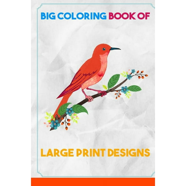 adult coloring book large print pages