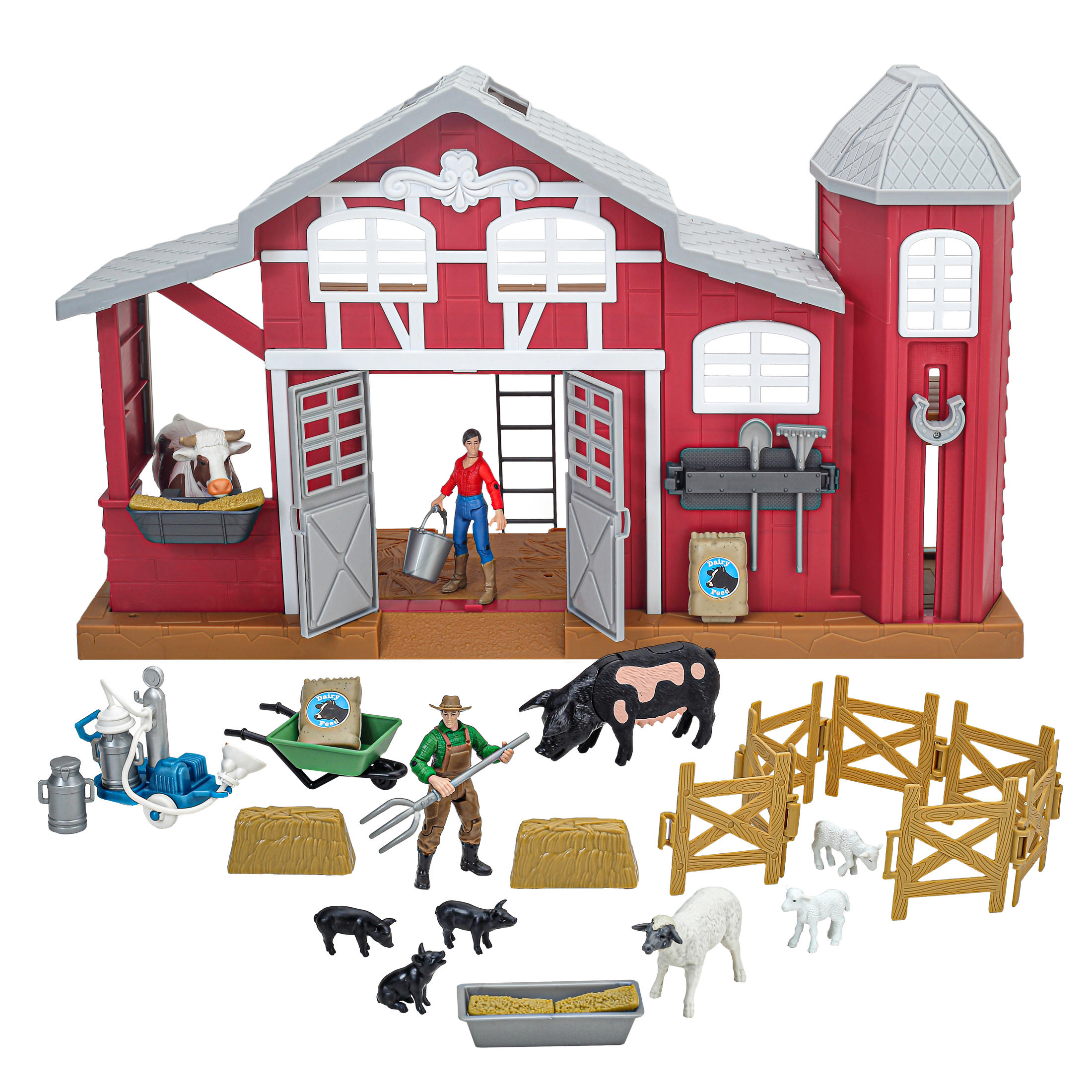 38-Piece Dairy Barn Playset - Walmart.com