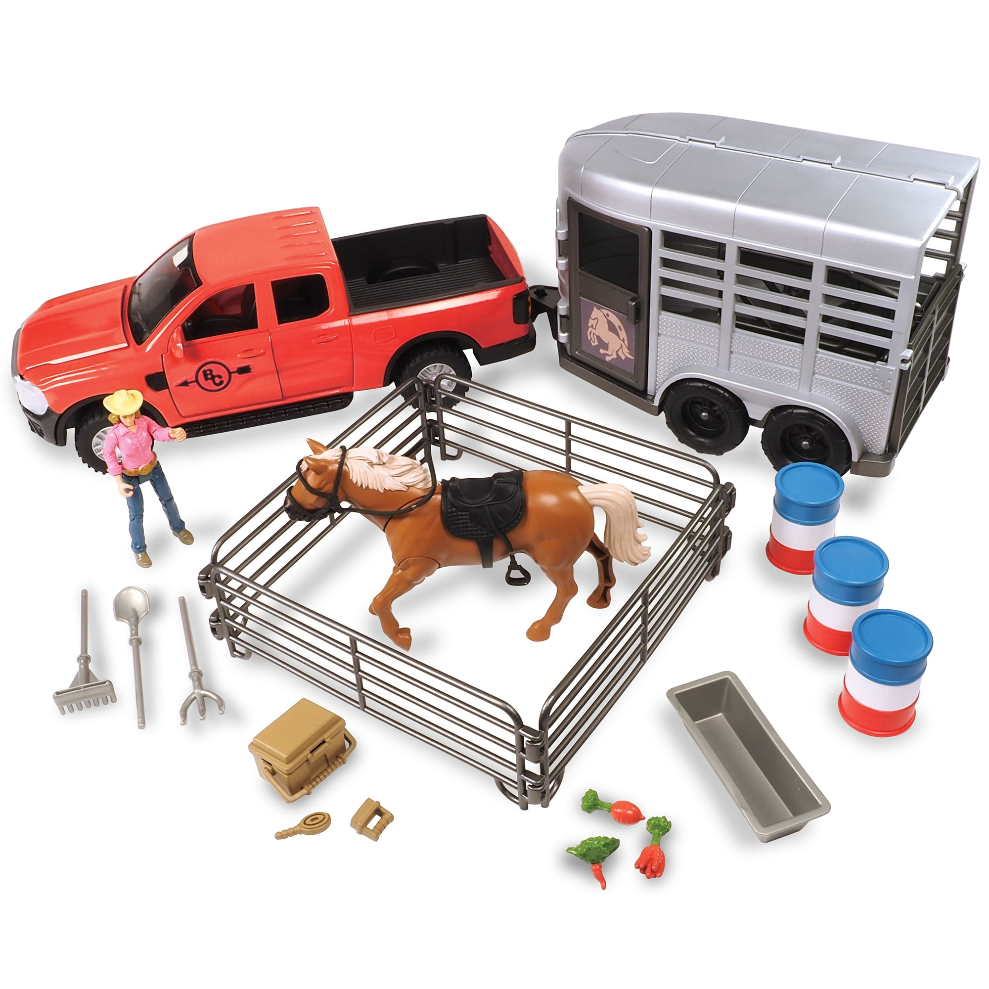 Big Country Toys: Truck & Horse Trailer Adventure - 24pc Rodeo Toy ...