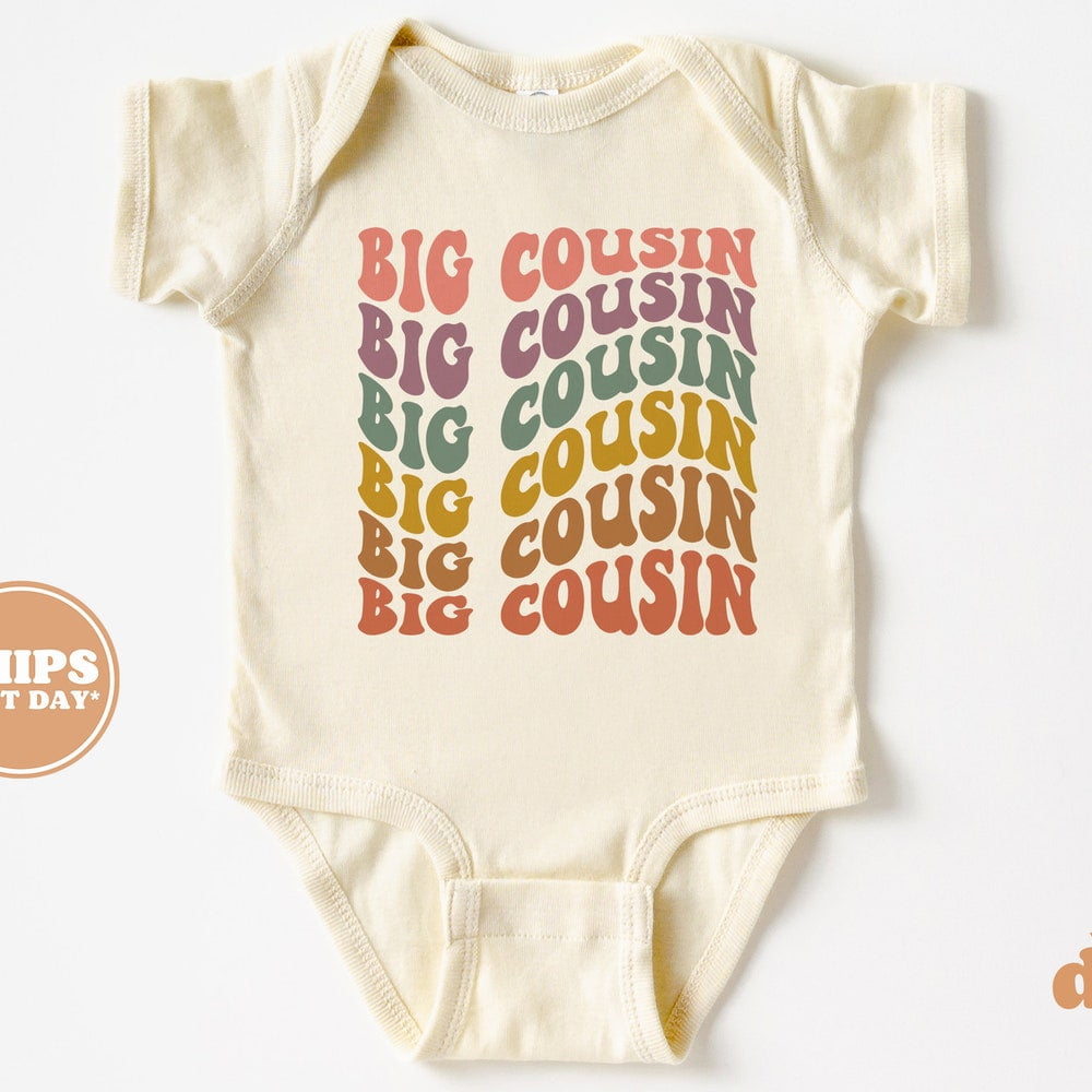 Big Cousin Baby Bodysuit, Boho Retro Kids Bodysuit, Cute Big Cousin Baby Bodysuit Cute Baby ...