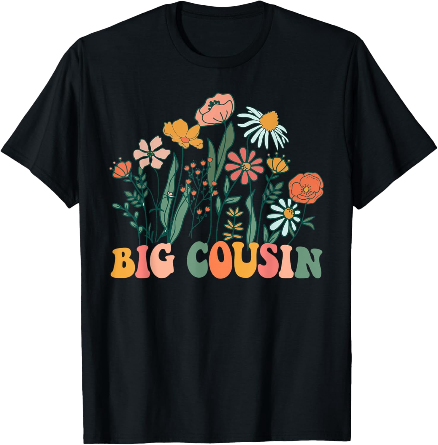 Big Cousin Wildflower First Birthday Baby Shower T-Shirt - Walmart.com