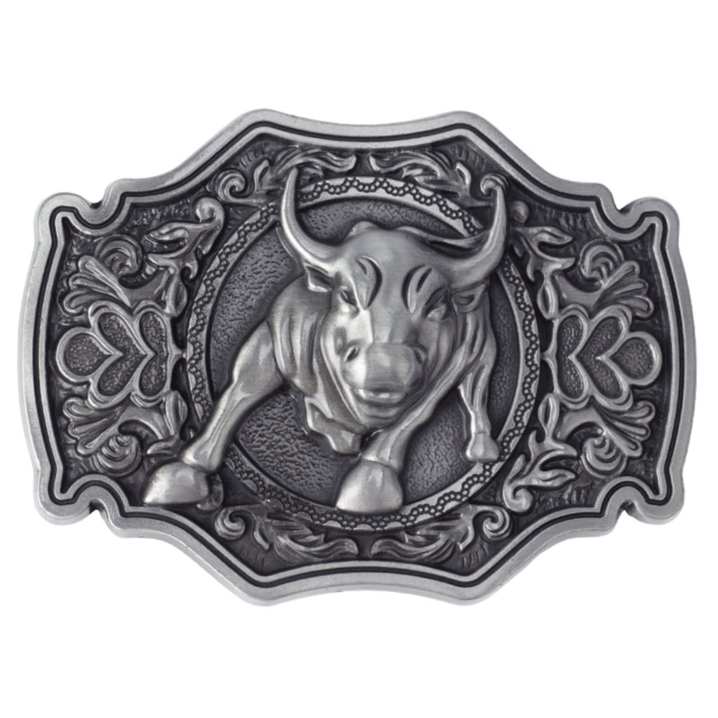 Big Cowboy Belt Buckle Long Horn Bull Belt Buckle For Men Western Belt ...