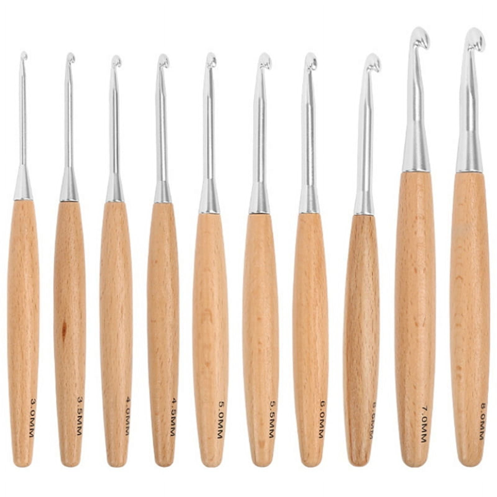 Big Crochet Hooks Set with Beech Wood Handle, Large Crochet Hooks for ...