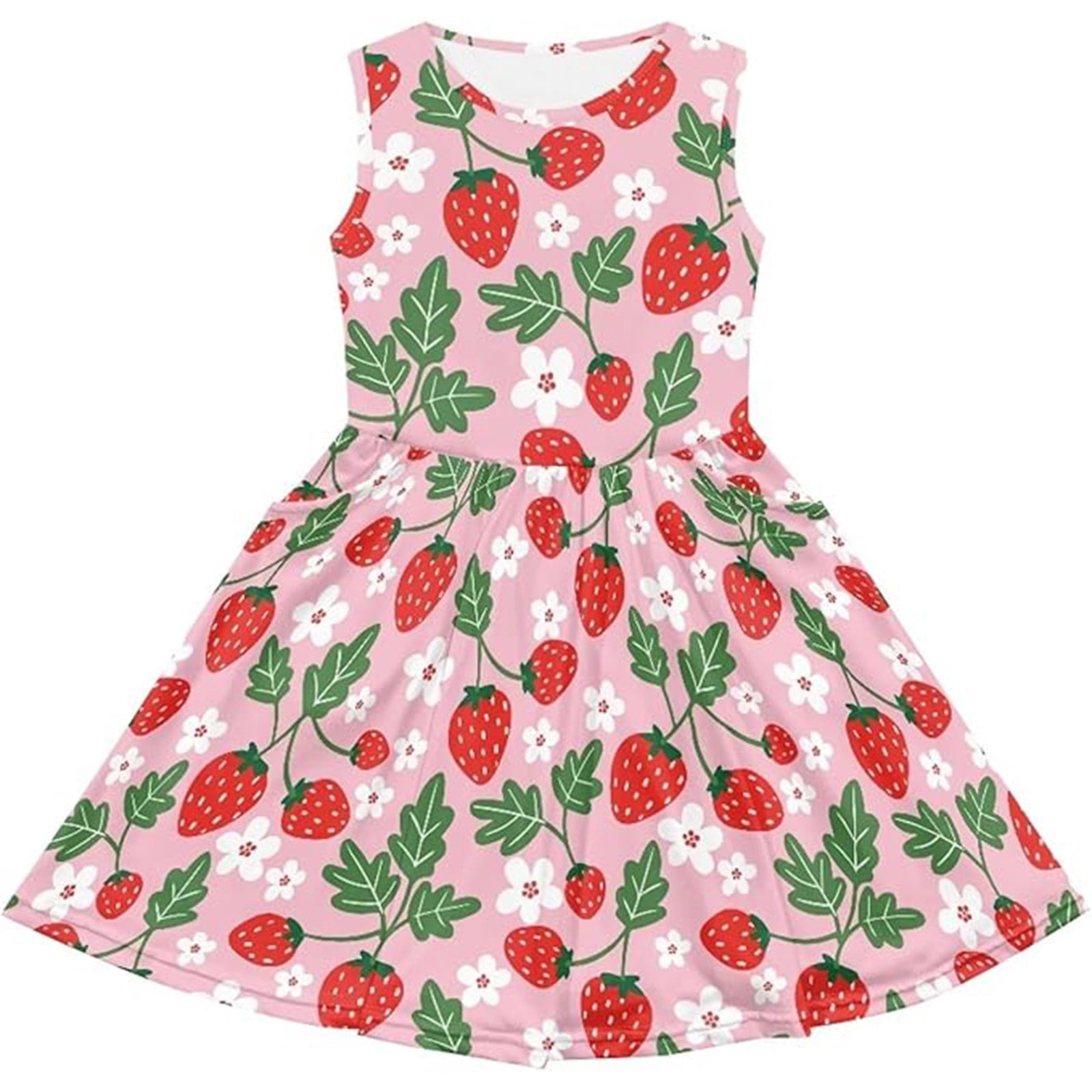 Big Cute Dresses For Girls Sleevelesses With Pockets Floral Printed ...