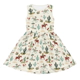 Big Cute Dresses for Girls Sleeveless With Pockets Playful Cartoon ...