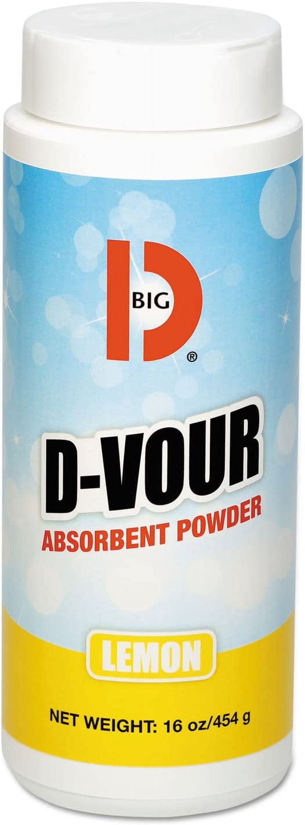Big D 166 D-Vour Absorbent Powder, Lemon Fragrance, 16 oz (Pack of 6 ...