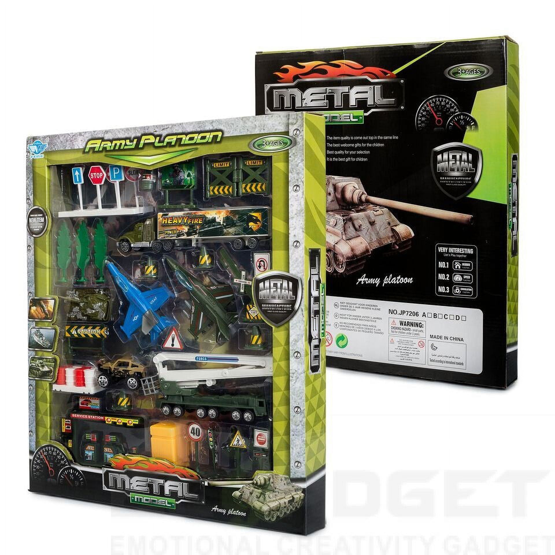 Big-Daddy Die-Cast Metal Army Platoon Toy Truck Set Imaginary War Scene ...