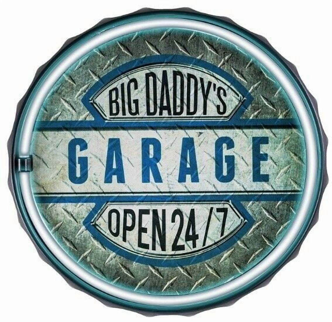Big Daddy's Garage Round Bottlecap Shaped LED Neon Rope Light Bar Sign ...