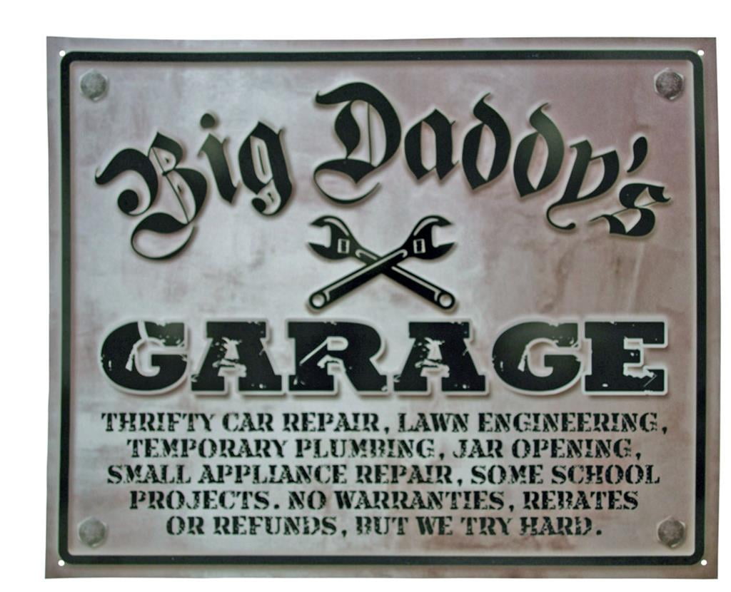 Big Daddy's Garage Tin Metal Sign Big Daddy's Garage Tin Metal Sign ...