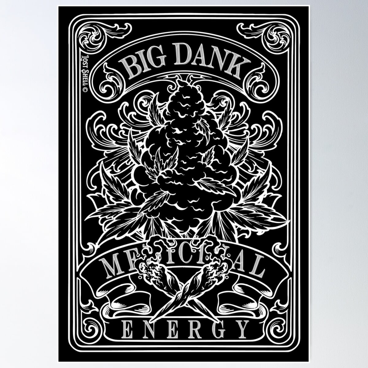 Big Dank (Medicinal) Energy! White Poster Wall Art, Modern Wall Decor ...